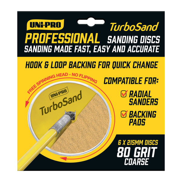 UNi-PRO TurboSand Disc 6 Pack Range 80 grit - parkwaycg